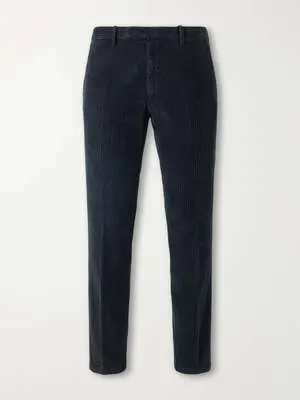 Boglioli Straight-leg Cotton And Modal-blend Corduroy Suit Trousers - Navy