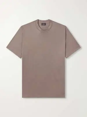 Brioni Cotton-jersey T-shirt - Brown