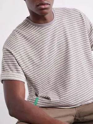 DISTRICT VISION Striped Cotton-jersey T-shirt