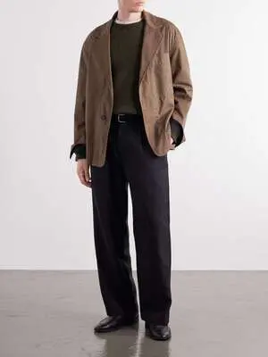 Mr P. Wide-leg Pleated Wool-fresco Trousers