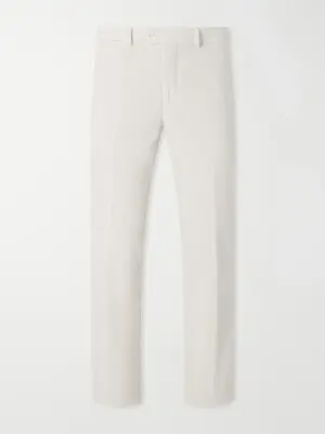 Rubinacci Modaluca Tapered Cotton-corduroy Trousers - Neutrals
