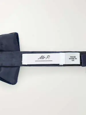 Mr P. Pre-tied Cotton-velvet Bow Tie