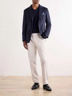 Rubinacci Darted Cashmere Woven Suit Jacket