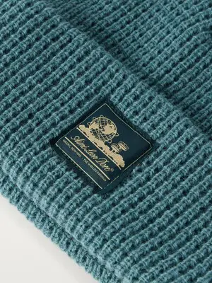 Aimé Leon Dore Logo-appliquéd Waffle-knit Beanie - Green
