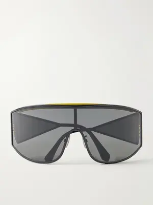 Loewe Speed Shield Aviator-style Metal Sunglasses - Black
