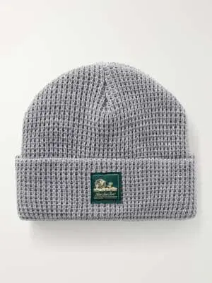 Aimé Leon Dore Logo-appliquéd Waffle-knit Beanie - Gray