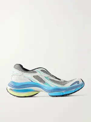 Balenciaga D'orsay Rubber-trimmed Mesh Sneakers - Blue