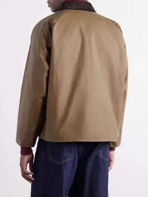 Barbour Transport Corduroy-trimmed Waxed-cotton Blouson Jacket