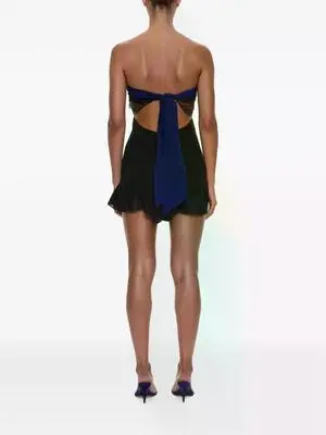 Christopher Esber Aira Strapless Lace-trim Mini Dress - Blue