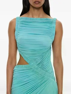 Christopher Esber Theia Squared Ruched-detail Long Dress - Blue