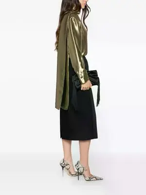 FERRAGAMO High-neck Panelled Midi Dress