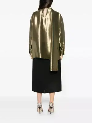 FERRAGAMO High-neck Panelled Midi Dress
