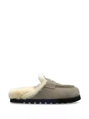 NAKED WOLFE Corded Shearling-lined Loafers - Neutrals