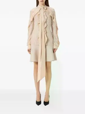 Blumarine Floral-lace Pleated-flounce Shirt