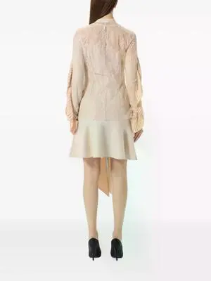 Blumarine Floral-lace Pleated-flounce Shirt