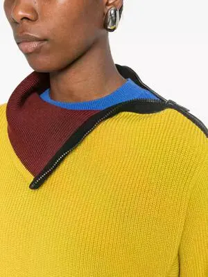Loewe Zip-shoulder Ribbed-knit Sweater