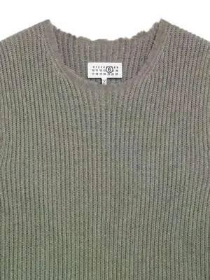 MAISON MARGIELA Frayed-edge Ribbed-knit Vest - Neutrals