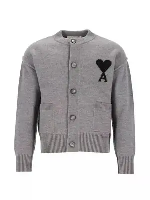 AMI Paris De Coeur Crew-neck Cardigan