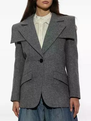 Chloé Single-breasted Tailored Jacket In Chiné Wool