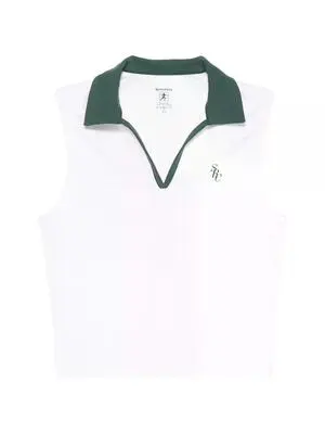 Sporty & Rich Logo-embroidered Sleeveless Top - White