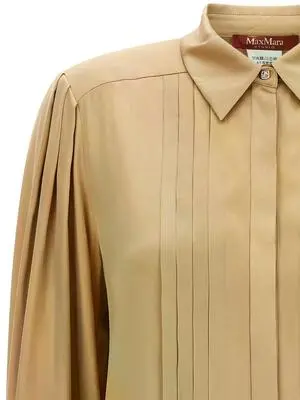Max Mara Vongola Pleated Shirt - Neutrals