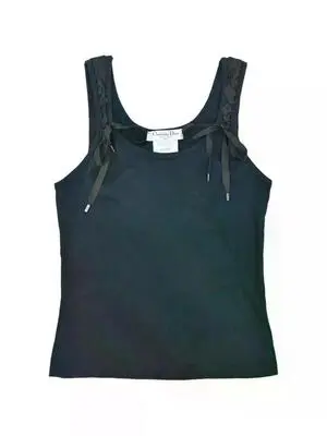Dior 2002 Bow-detail Sleeveless Tank Top - Blue