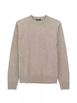Boggi Milano Crew Neck Jumper In Yak Wool - Neutrals