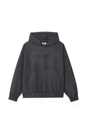 Izzue Logo-embroidered Faux-suede Hoodie - Grey