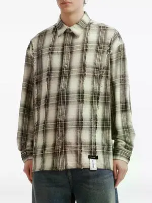 Izzue Frayed-detailing Check-pattern Shirt