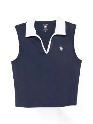 Sporty & Rich Logo-embroidered Sleeveless Top - Blue