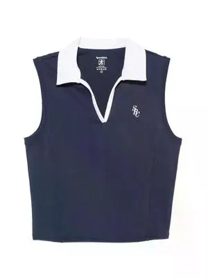 Sporty & Rich Logo-embroidered Sleeveless Top