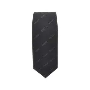 Gucci Motif Silk Necktie - Black