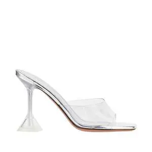 Amina Muaddi Lupita Glass Pvc Mules - Silver