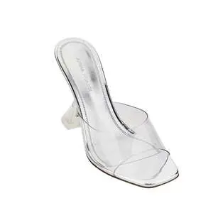 Amina Muaddi Lupita Glass Pvc Mules