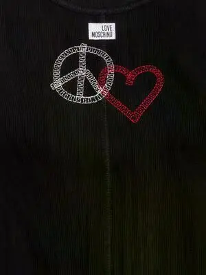 Moschino Heart Peace-sign Ribbed Top