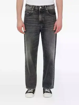 Moschino Logo-patch Faded Jeans