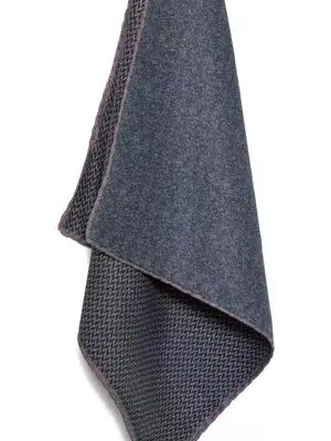 Brunello Cucinelli Herringbone Pocket Square - Blue