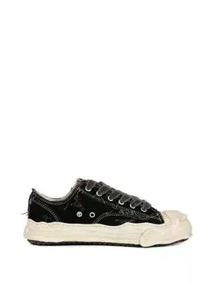 Mihara Yasuhiro Hank Distressed Canvas Sneakers - Black