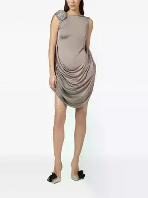 Giuseppe Di Morabito Shoulder-embellishment Asymmetric-hem Mini Dress