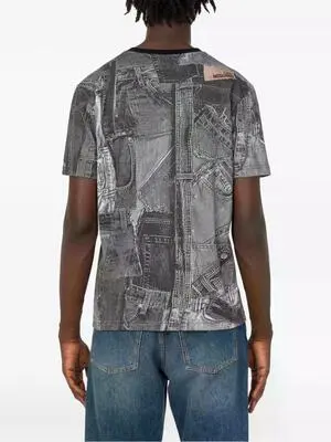 Moschino Denim-print Cotton T-shirt