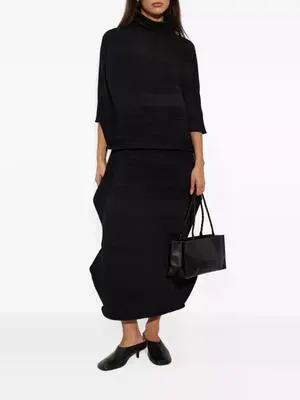Issey Miyake Pleated Sculptural Maxi Skirt