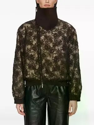 Christopher Esber Mahara Lace High-neck Bomber Jacket