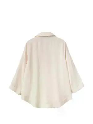 BENETTON V-neck Spread-collar Blouse