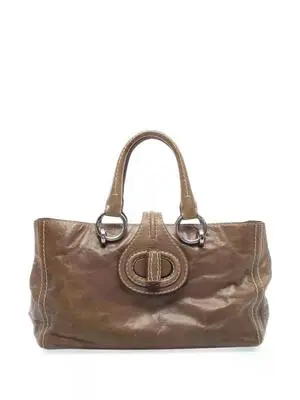 Prada 2000s Contrast-stitch Leather Tote Bag