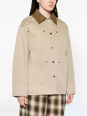 JOSEPH Suede-collar Utility Jacket - Neutrals