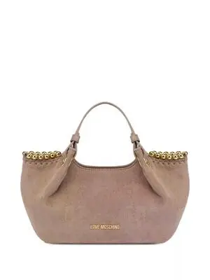 Moschino Bead-embellished Faux-suede Shoulder Bag