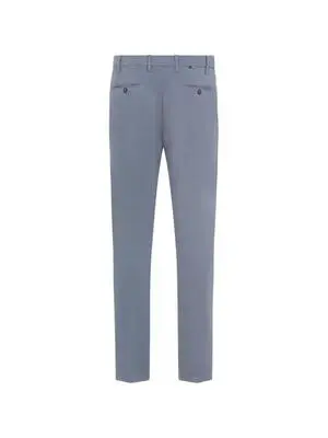 Canali Straight-leg Cotton Chino Trousers - Blue