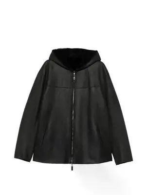 Emporio Armani Hooded Shearling Jacket