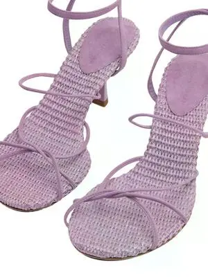 Christopher Esber Blaze Raffia-suede Sandals - Purple