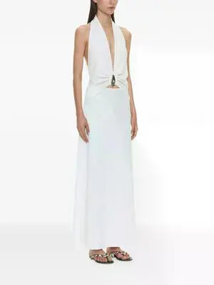 Christopher Esber Crystal-pendant Halterneck Dress - White